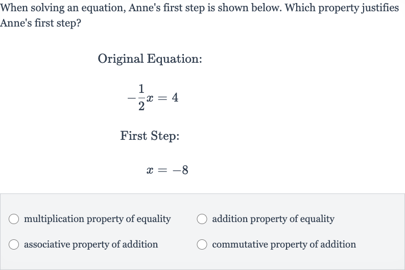(Solved)-When solving an equation, Anne's first step is shown below.